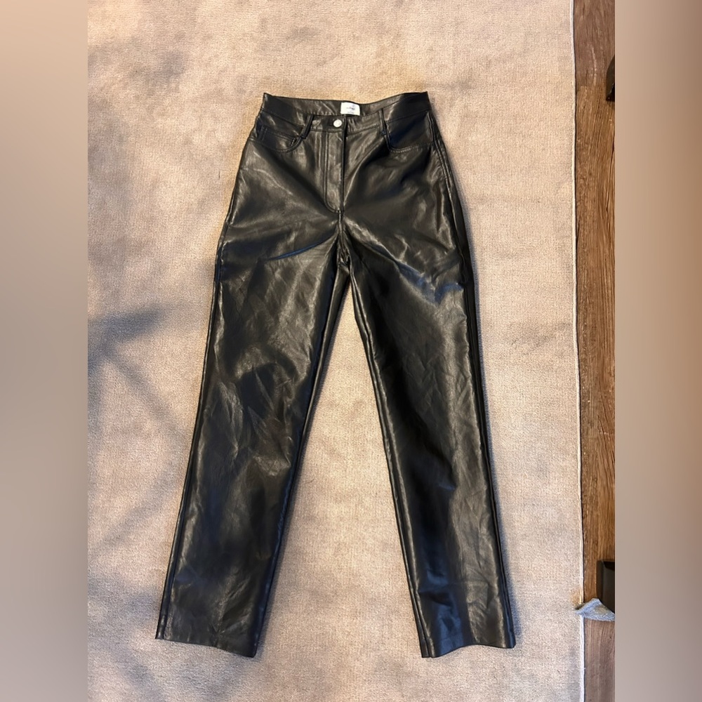 Aritzia Wilfred Black Leather Pants - Gem